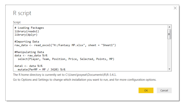 Power BI R Script Data Connector – Feathers Analytics