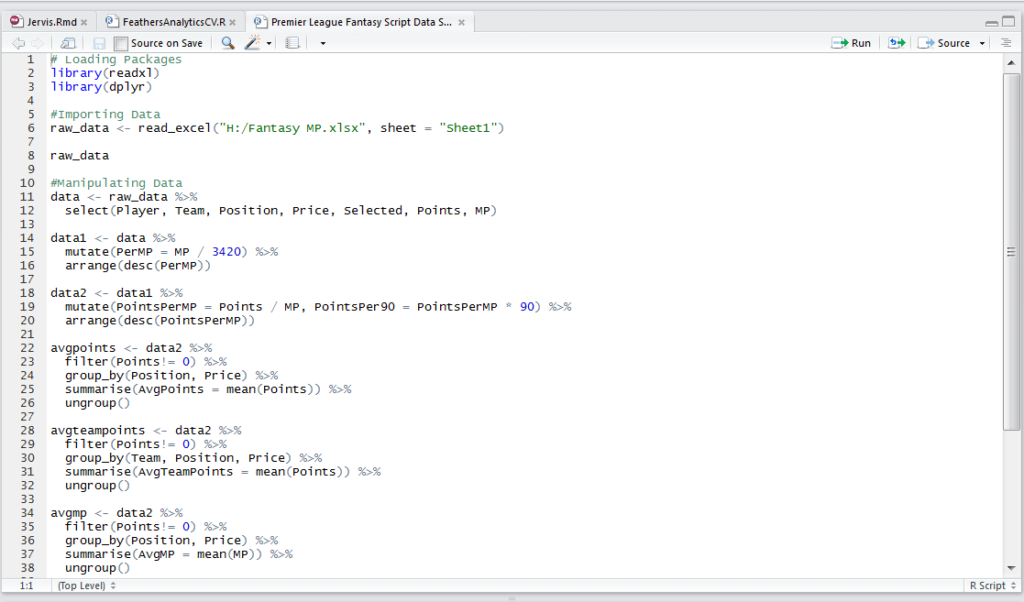 Power BI & R – Dependent Scripts – Feathers Analytics